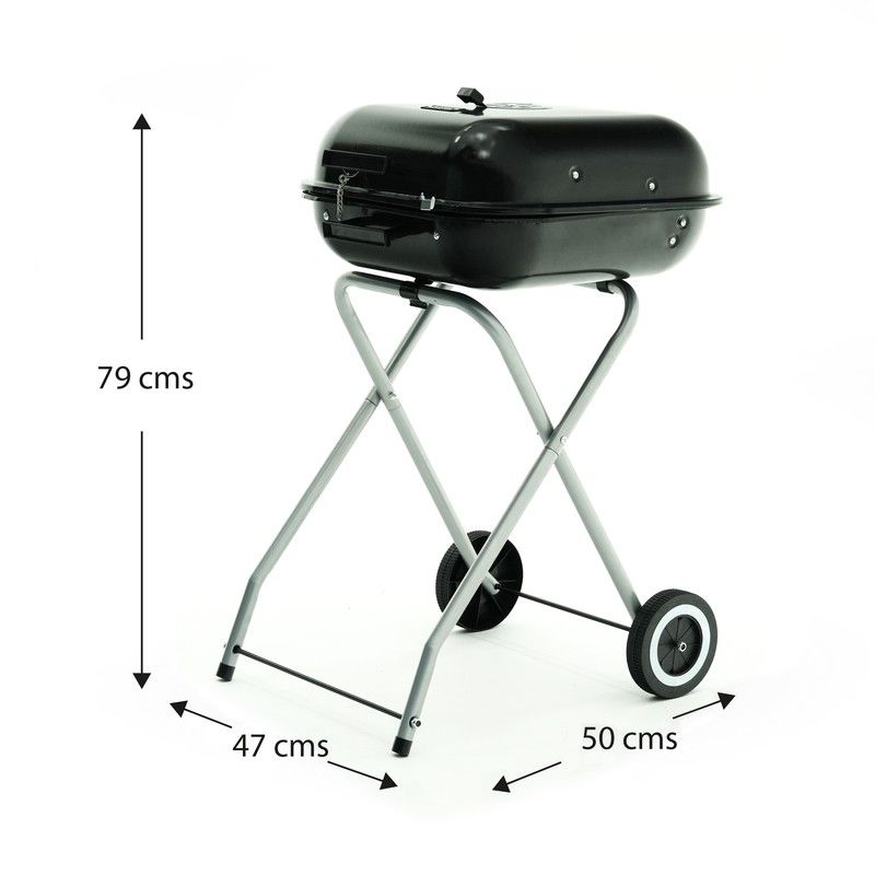 Barbecue portable pliant au charbon de bois noir, 50x47x39,5 cm | Tête ...