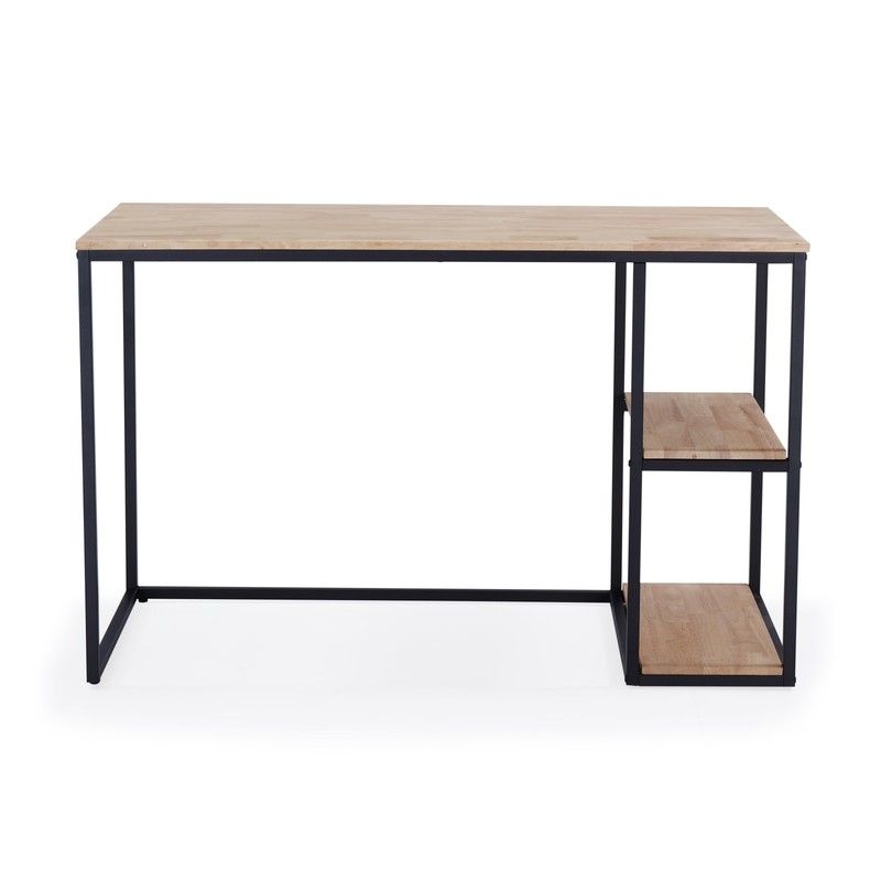Escritorio de madera y metal natural/negro, 120 x 60 x 75 cm | Jack ...