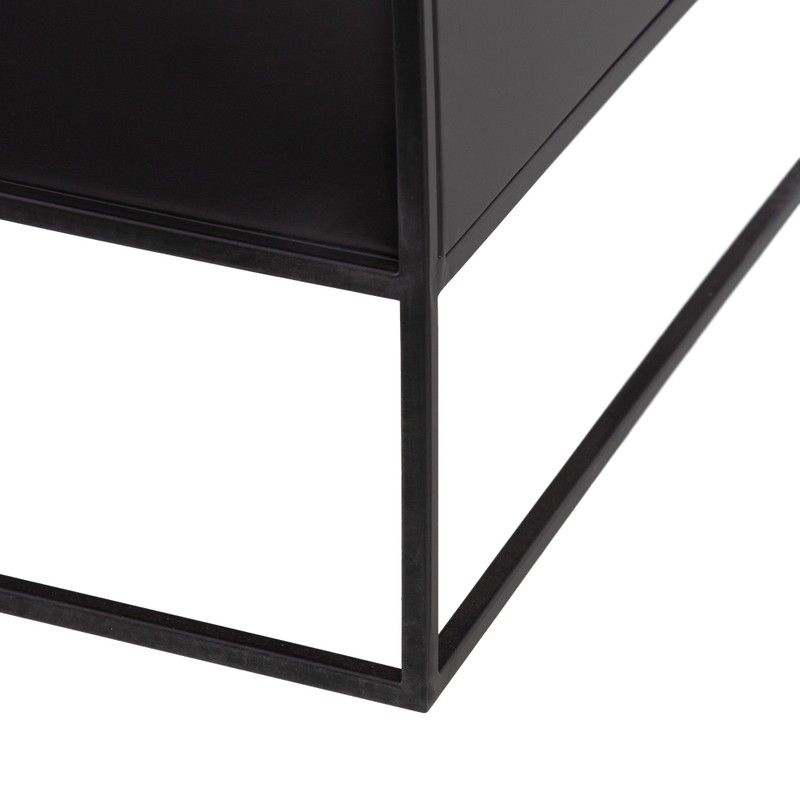 Tavolino in metallo nero, 70 x 70 x 40 cm | Mattone — Qechic