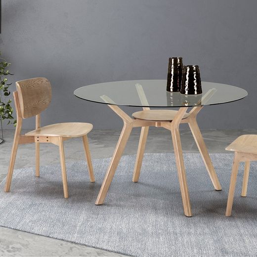 Stilvolle Esstisch Glas Rund Holzbeine Und Bewertung