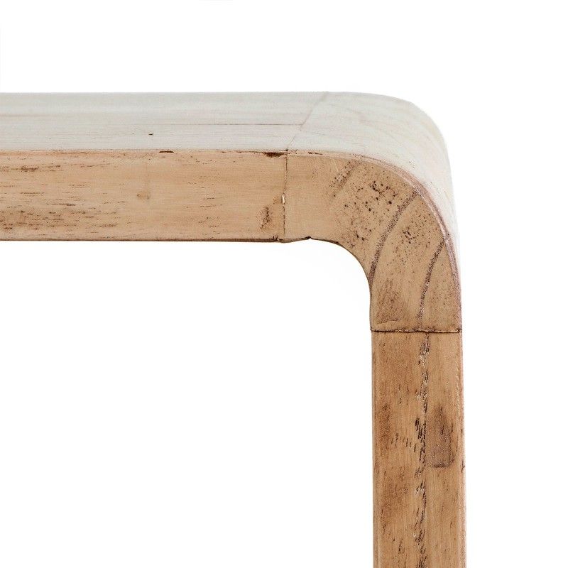 Table de chevet en bois glacis couleur blanc 50x35x51 cm — Qechic