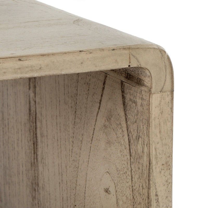 Table de chevet en bois glacis couleur gris 50x35x51 cm — Qechic