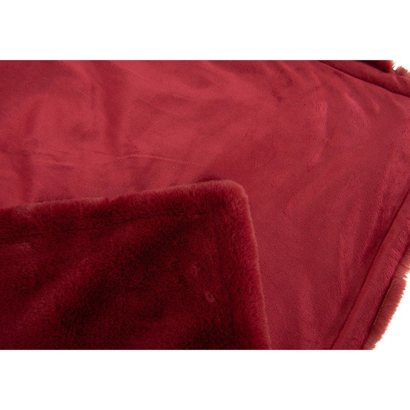 Plaid polyester rouge, 75 x 0,01 x 100 cm | Olga — Qechic