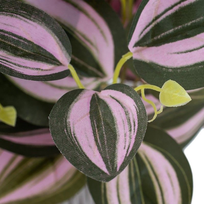 Planta artificial Zebrina verde/blanco, Ø12 x 39 cm — Qechic