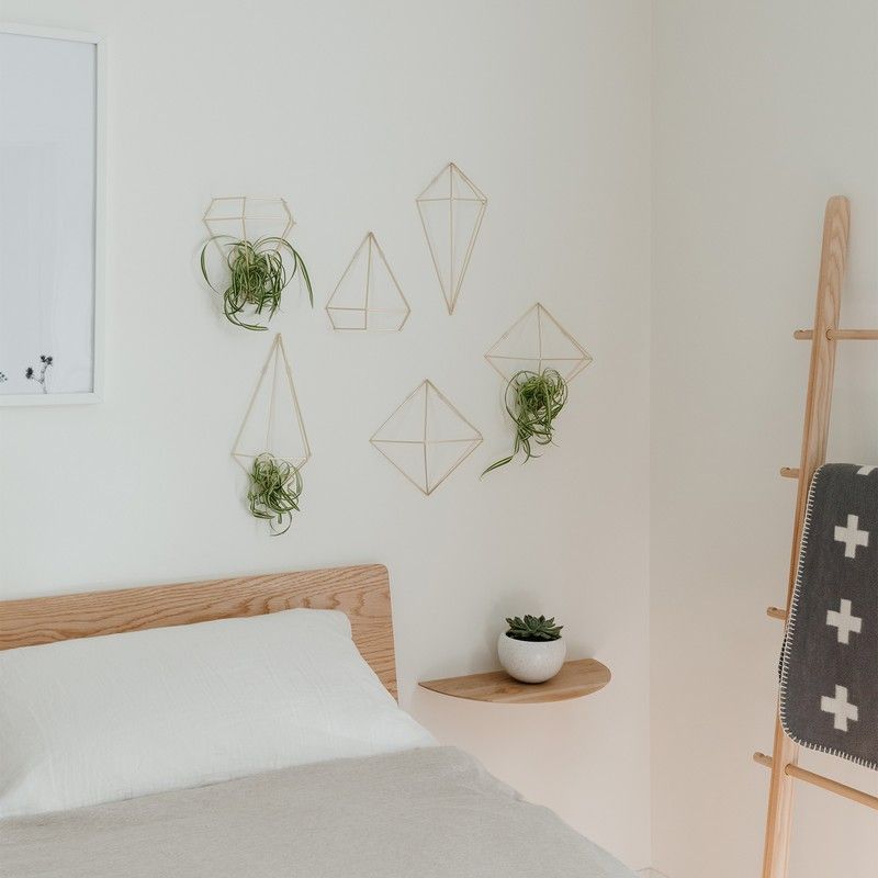 Set de 6 adornos de pared de acero en dorado | Prisma — Qechic