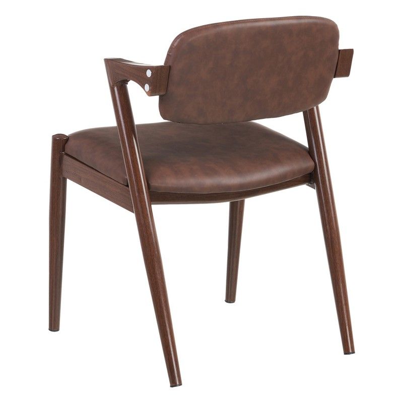 Cadeira de couro sintético marrom, 51 x 55 x 72 cm — Qechic