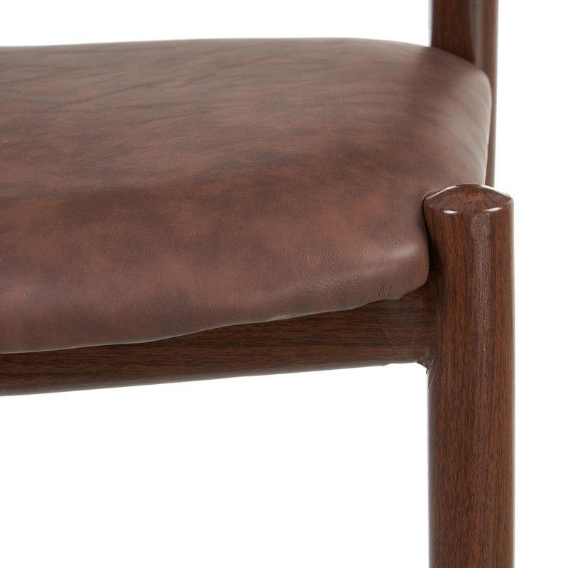 Cadeira de couro sintético marrom, 51 x 55 x 72 cm — Qechic