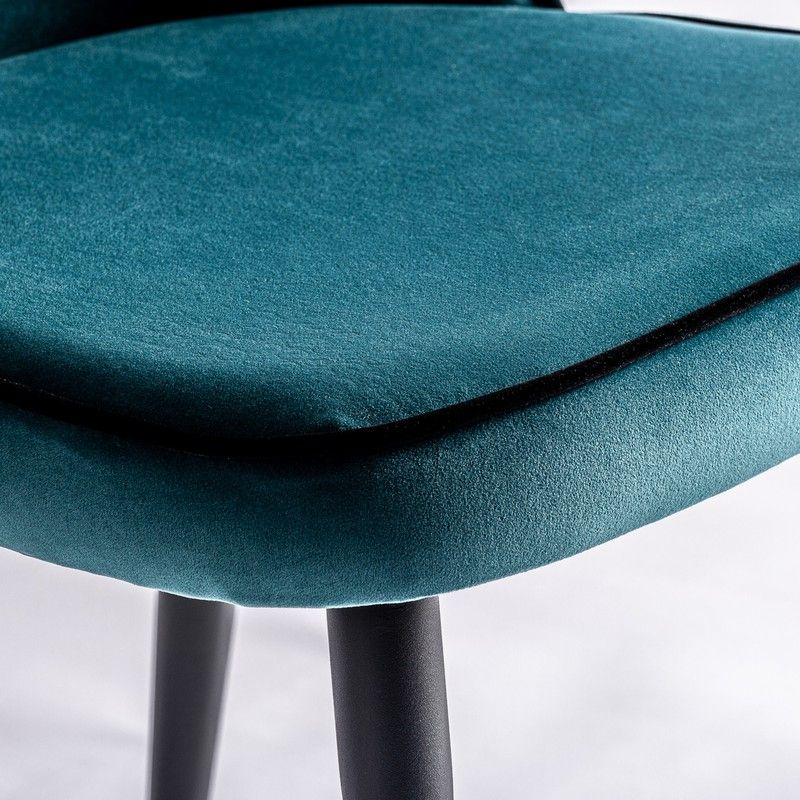 Chaise Carpi en velours turquoise, 48x58x80cm — Qechic